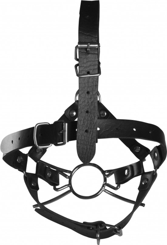 Shots Ouch OU884BLK Head Harness with Spider Gag and Nose Hooks Black | bol
