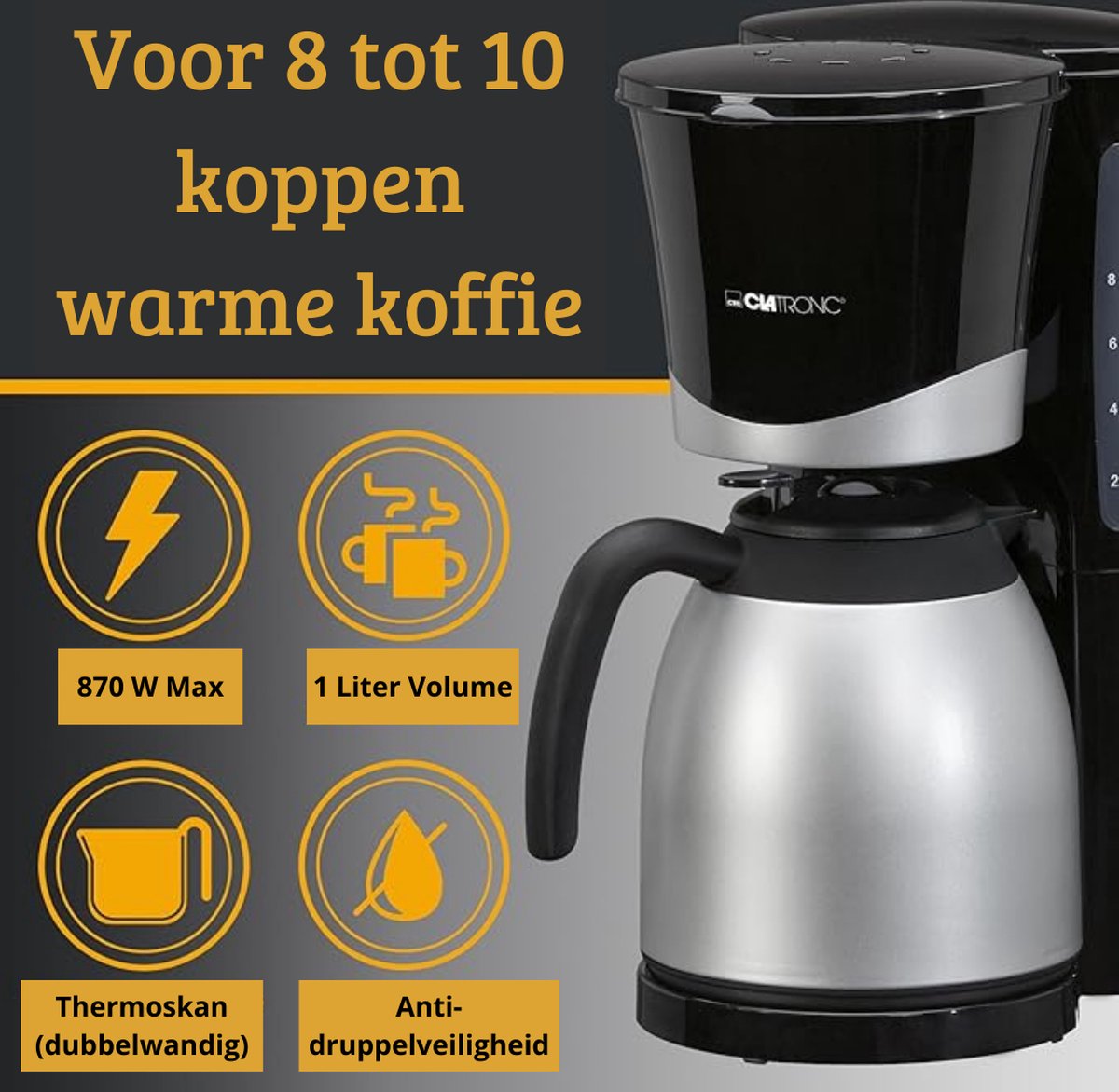 Koffiezetapparaat – met Thermoskan – Filterkoffie – Druppelstop ...