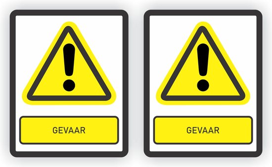 Jerma - Gevaar - Waarschuwing sticker - set 2 stuks - ISO norm - Vinyl ...