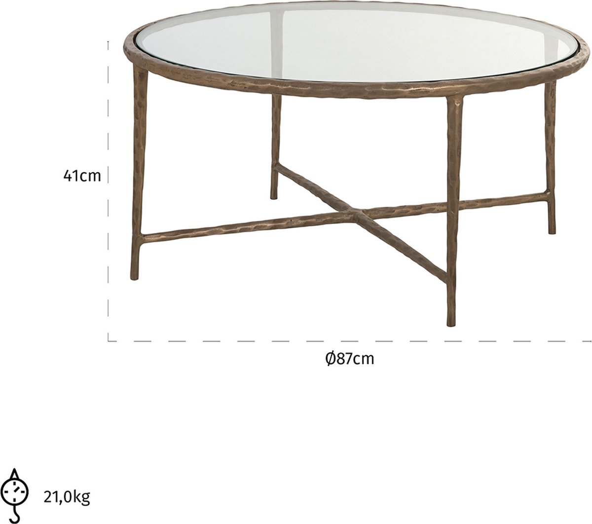 Richmond Salontafel Freya (Brushed Gold) | bol