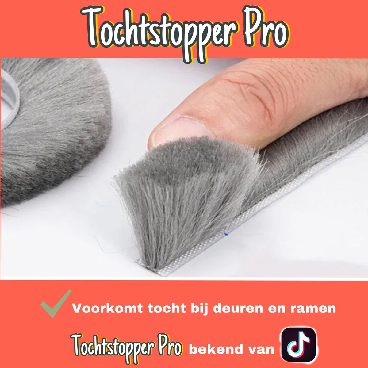 Tochtstrip Zelfklevend - Voor Deur en Raam - 3 meter lang ...