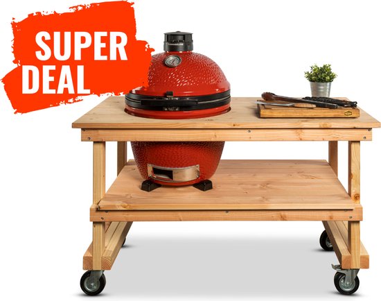 Douglas tafel + Kamado Joe Classic of Big Joe - Rood | bol
