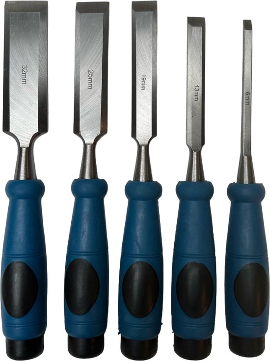 Beitelset in koffer - Steekbeitelset - 5 delig - 32, 25, 19, 13 en 6 mm ...