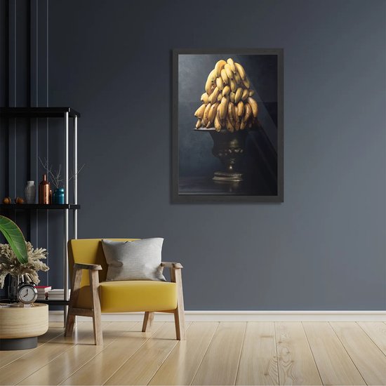 Poster Tros Bananen Schaal Rechthoek Verticaal Met Lijst XL (50 X 70 CM ...