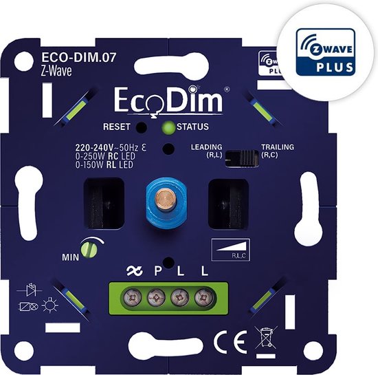 EcoDim Z-Wave led dimmer, ECO-DIM.07 Z-Wave, druk/draai, inbouw ...