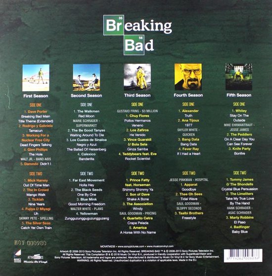 Music On Vinyl Breaking Bad Box Set - Coloured Vinyl 5LP - Limited ...