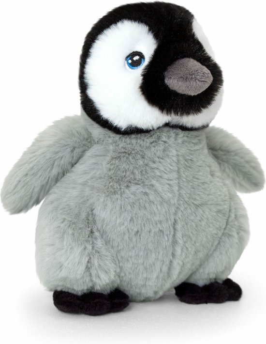 Keel Toys pluche keizers pinguin kuiken knuffeldier - grijs/zwart ...