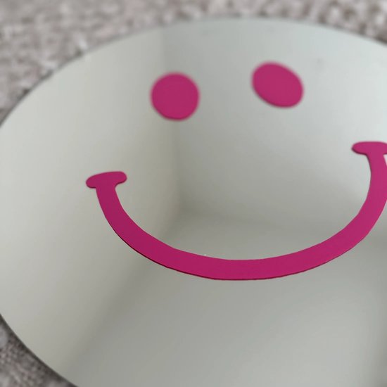 Roze Smiley Spiegel - 38cm - Rond | bol
