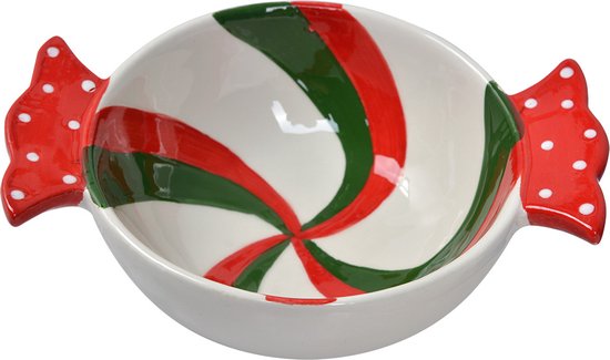 Clayre & Eef Soepkom 300 ml Rood Groen Keramiek Serveerkom | bol