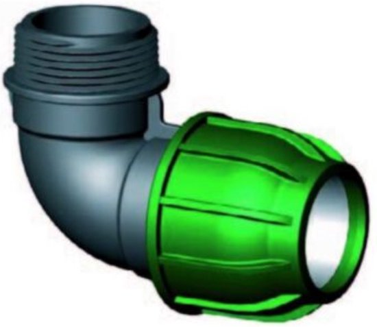 Tyleen PP klemkoppeling knie 90° 40x1¼" bu.dr. | bol