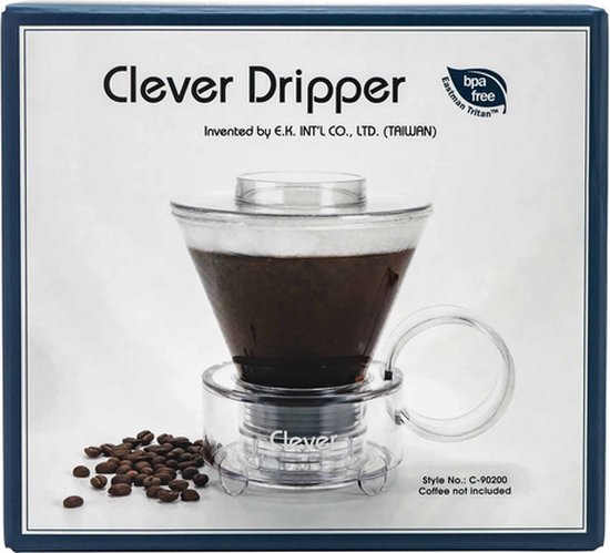 Clever Dripper Glass - Coffee maker - 500ml - Translucent Gray | bol