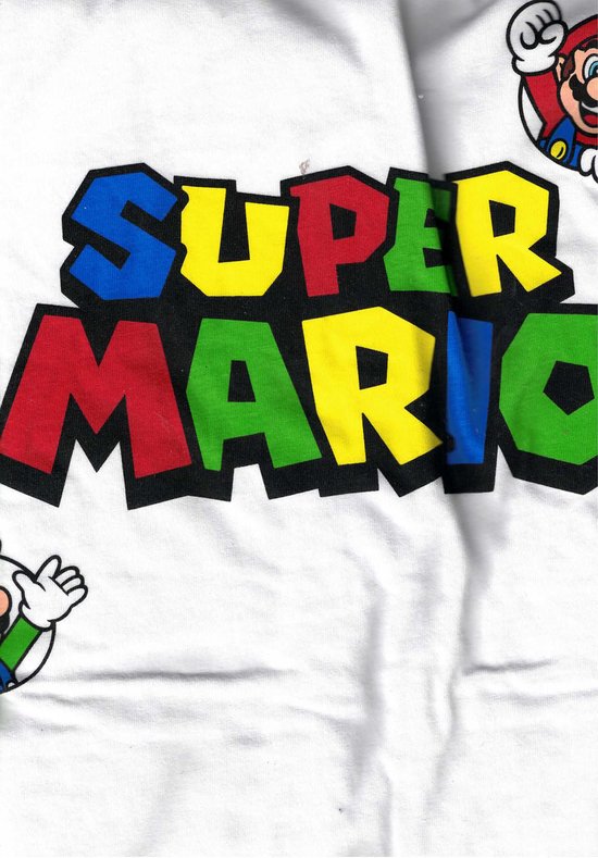 Super Mario - T-shirt - Wit Luigi en Mario - M. | bol.