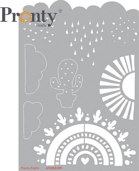 Pronty Mask Stencil Rainbow & Clouds A5 | bol