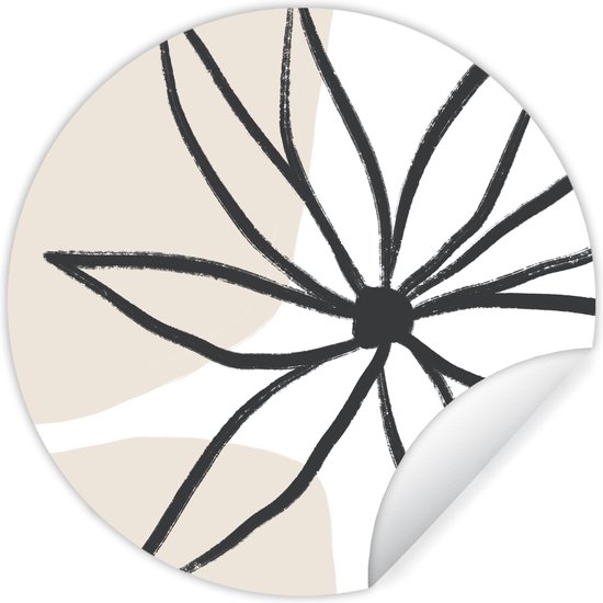 WallCircle - Muurstickers - Behangcirkel - Bloemen - Minimalisme - Pastel - ⌀ 120 cm -... | bol