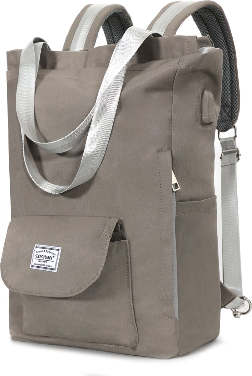 TAN.TOMI Rugzak - Schoudertas 2-in-1 - Laptoptas - Shopper - Schooltas ...