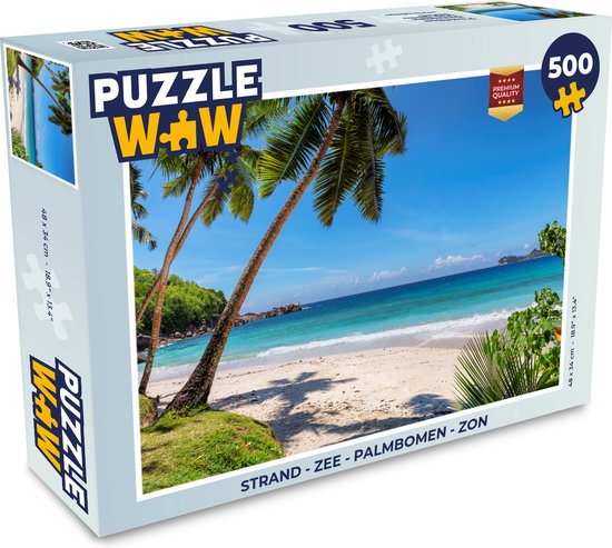 Puzzel Strand - Zee - Palmbomen - Zon - Legpuzzel - Puzzel 500 stukjes ...