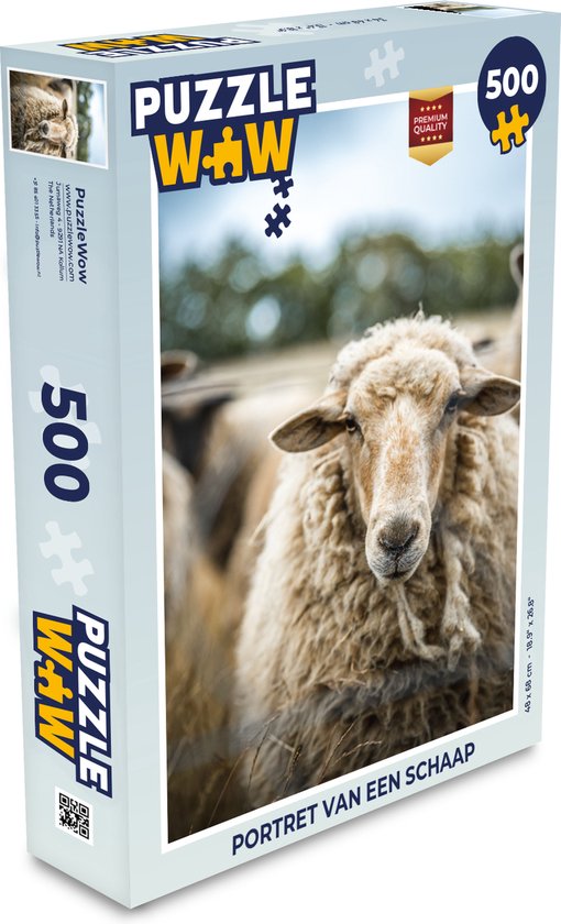 Puzzel Portret van een schaap - Legpuzzel - Puzzel 500 stukjes | bol
