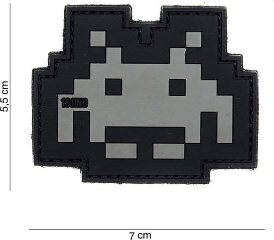 101 Inc Embleem 3D Pvc Space Invader Grijs/Zwart 14058 | bol