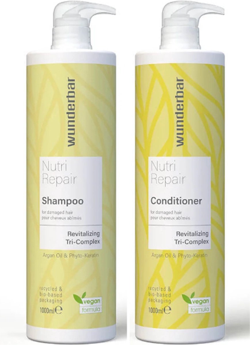 Wunderbar Vegan Nutri Repair Shampoo & Conditioner 1L | Extra voordelig ...