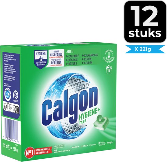 Calgon Wasmiddel tabs Hygiëne+ - anti kalk - 17 tabs ...