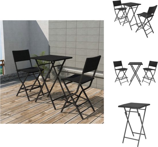 vidaXL Rattan Barset - Inklapbare Bartafel met 2 Inklapbare Barstoelen ...