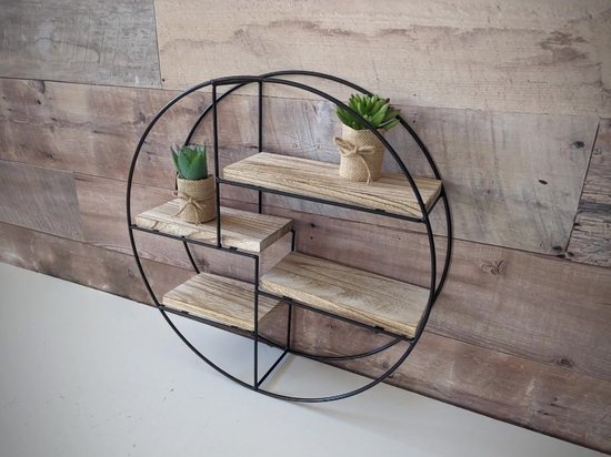 Wandplank MCW-K76, Hangende plank Zwevende plank, 4 planken Metalen ...