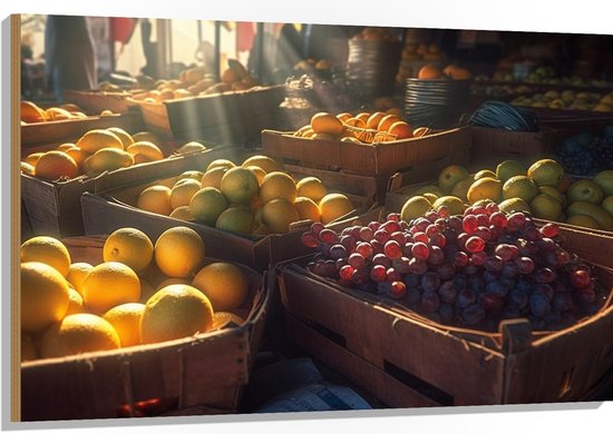 Hout - Markt - Groente - Fruit - Kratten - 120x80 cm - 9 mm dik - Foto ...