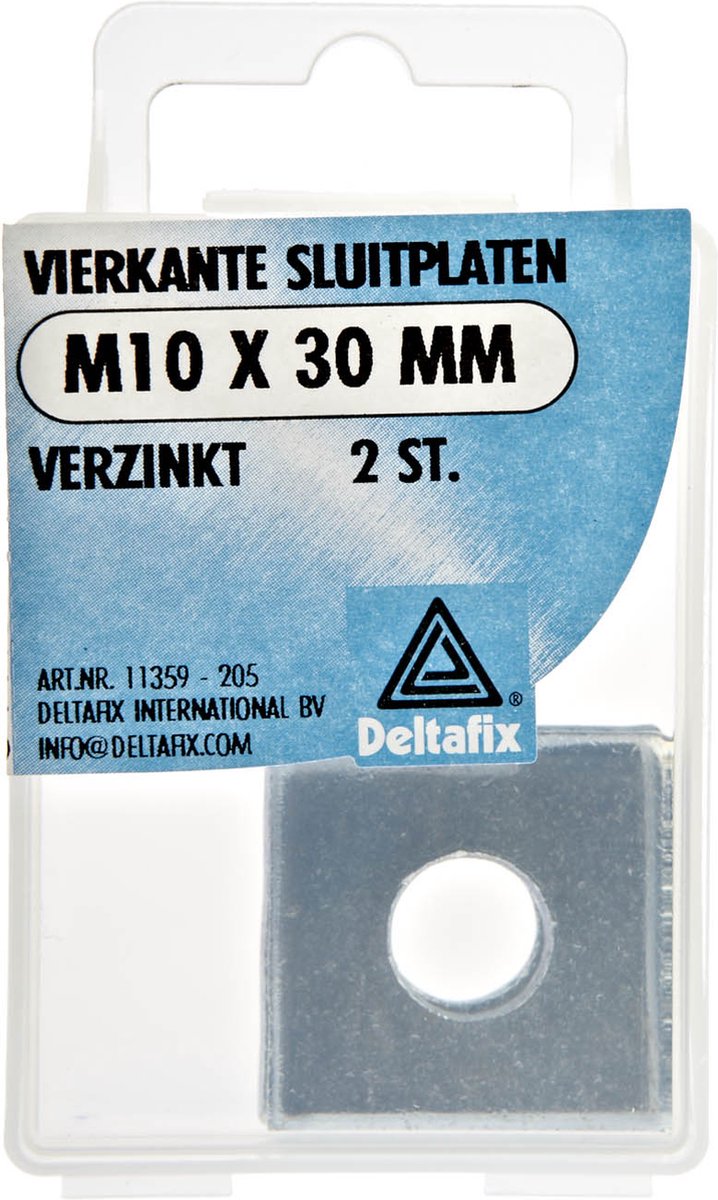 Deltafix sluitplaat vierkant verzinkt m10 x 30 mm x 2.5 din 436 2 st. | bol.com