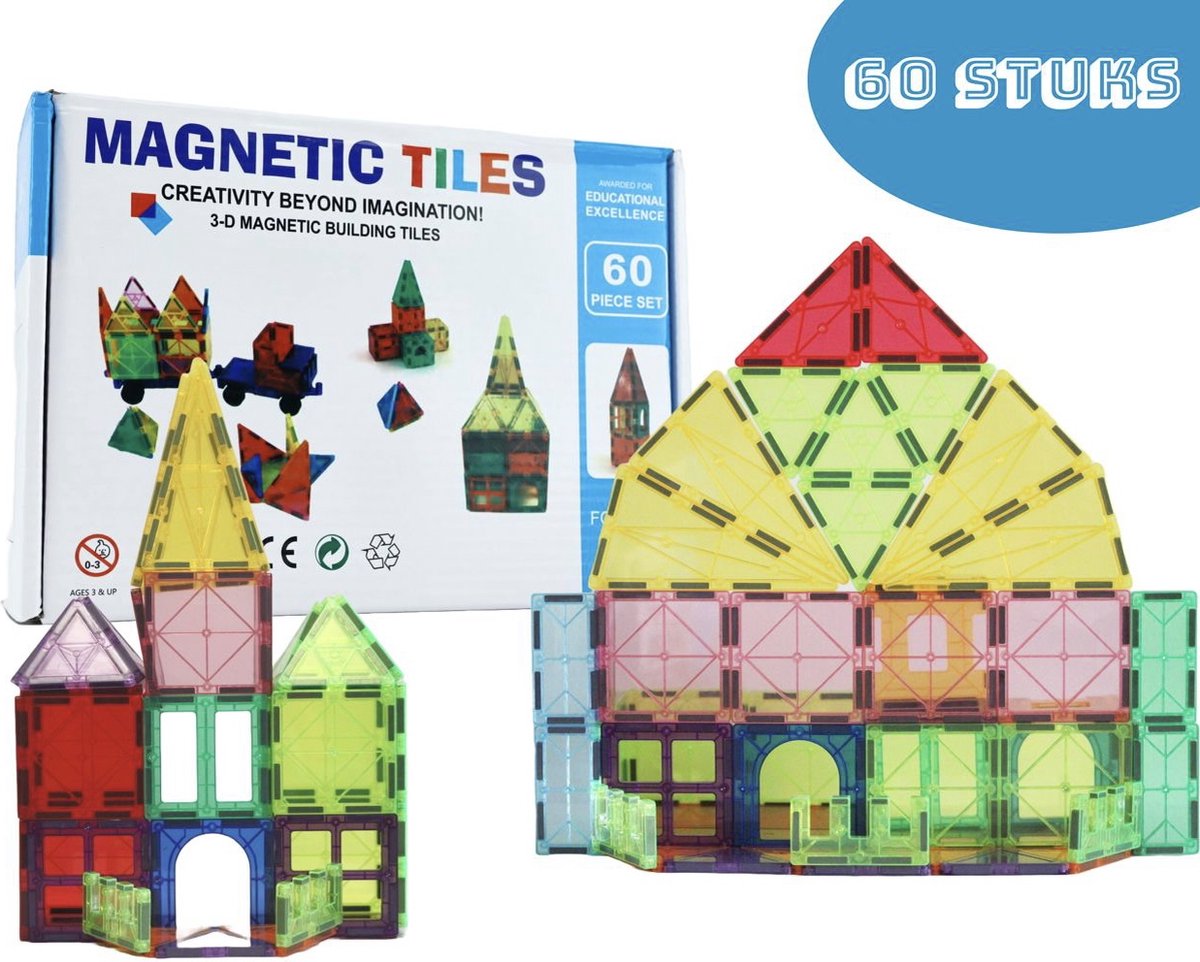 Magnetic tiles - Magna Tiles - Magnetisch speelgoed - Magnetisch Bouwspeelgoed -... | bol