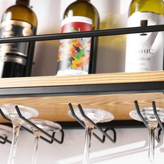 Muur wijnrek flessenrek - wijnrek hangend wandmontage wijnflessenrek | bol