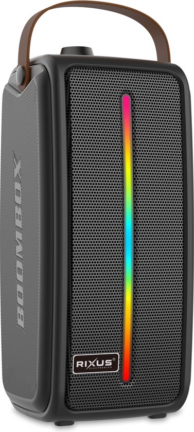 Rixus - RGB Bluetooth Speaker - Boombox Soundbar - Portable - Zwart ...