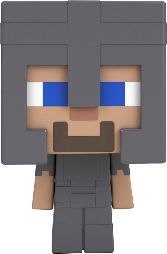 Minecraft Mob Heads Minis - Speelfiguur - Poppetje met grijze helm | bol