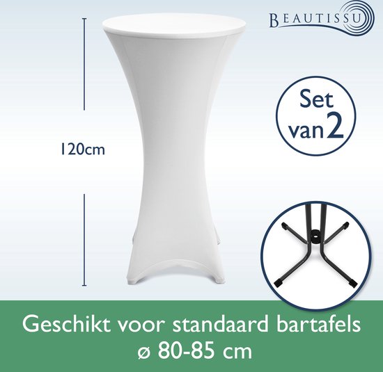 Beautissu Statafelhoes Stella Ø 80 cm statafelrok voor statafel – feest decoratie... | bol