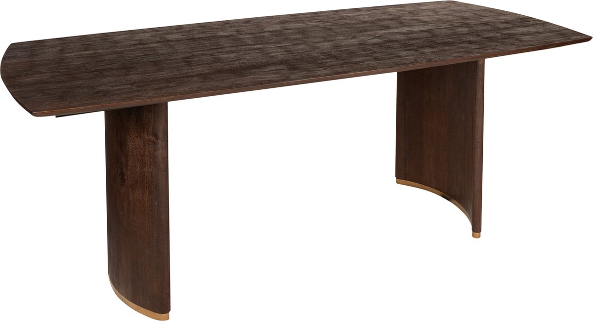 PTMD Ostara Brown mango wood diningtable 200cm gold leg | bol