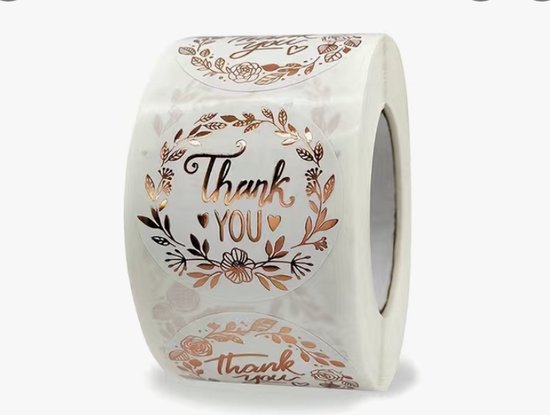Sluitsticker Groot - Sluitzegel - Thank you | Rosé Goud | Bedankt | Zakelijk -... | bol