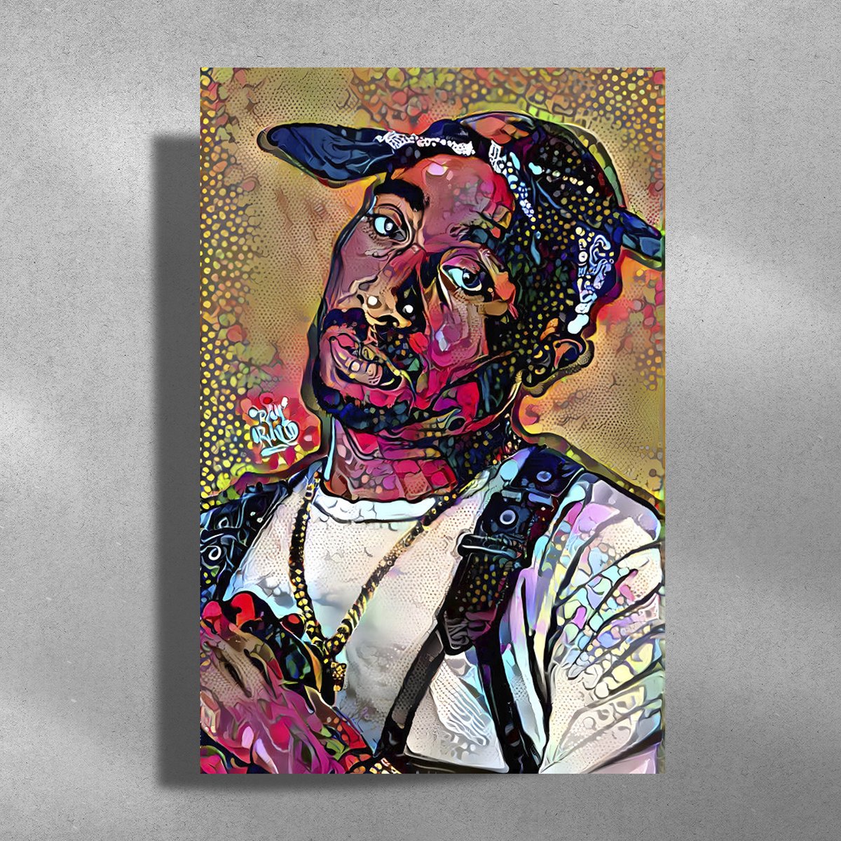 Tupac Art - 2pac - color art - Metalen Poster 40x60cm | bol
