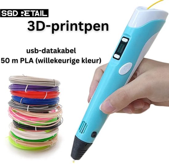 S&D Retail 3D-pen - Magic 3D-pen startpakket - DIY-afdrukpen - Paars/ 1 ...