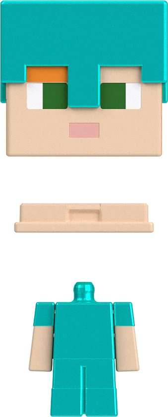 Minecraft Mob Heads Minis - Speelfiguur - Poppetje met blauwe helm | bol