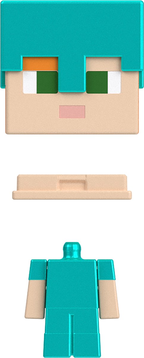 Minecraft Mob Heads Minis - Speelfiguur - Poppetje met blauwe helm | bol