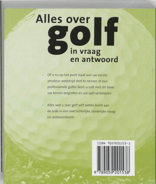 Alles Over Golf In Vraag En Antwoord, Tony Dear | 9789059201538 ...