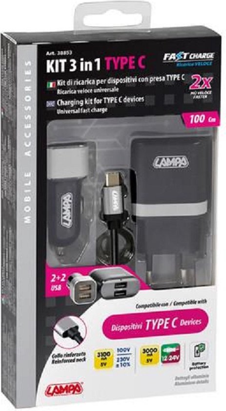 3 in 1 USB C kit snel lader | bol