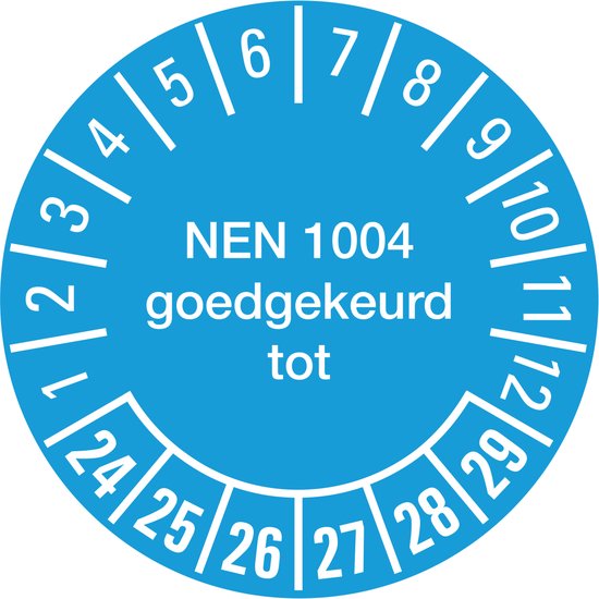 NEN 1004 keuringssticker 24-29 op vel 40 mm - 10 per kaart | bol