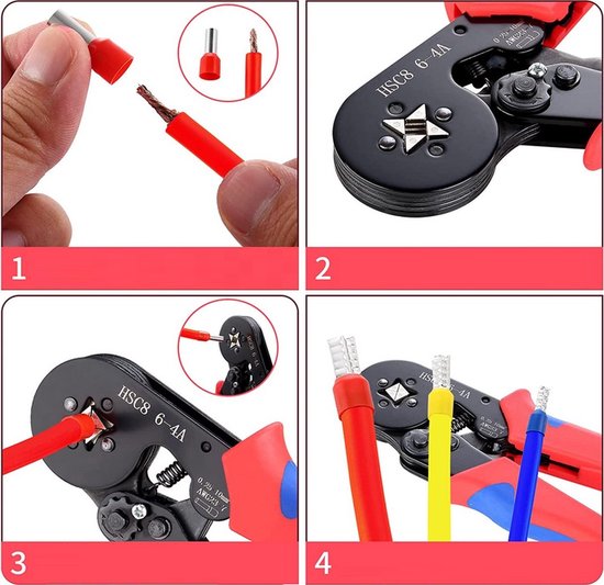 Krimptang Geschikt voor Adereindhulzen 0,25 tot 10 mm - Kabelschoentang ...