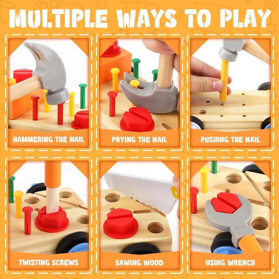 Kids Tool Set Houten Busy Board Speelgoed Montessori Speelgoed voor 3 4 ...