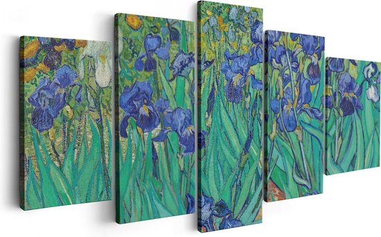 Artaza Canvas Schilderij Vijfluik Irissen - Vincent van Gogh - 100x50 - Foto Op Canvas... | bol