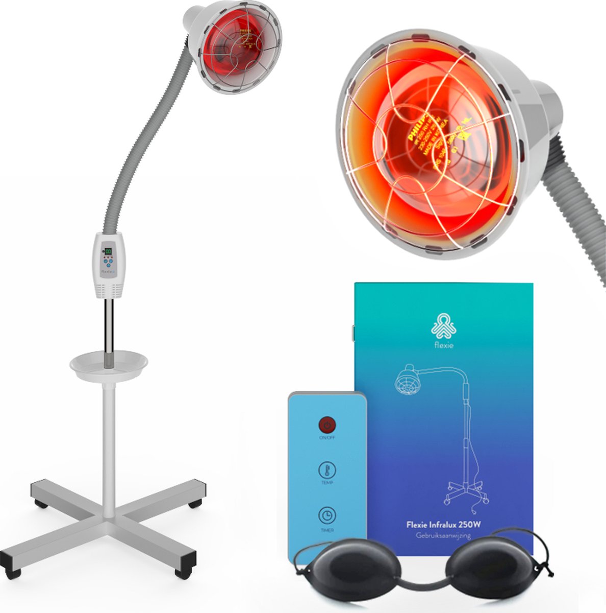 FLEXIE® Infralux 250 – Infraroodlamp met Phillips Warmtelamp - Rood ...
