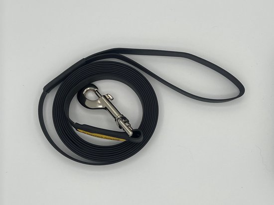 Biothane Leiband SuperFlex 5m 16mm Zwart met handvat gestikt/genaaid | bol