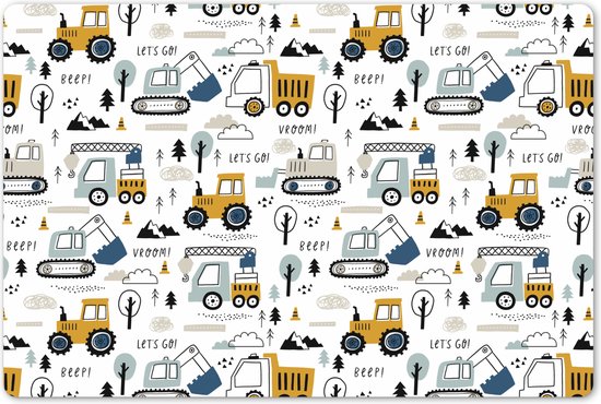 Placemat - Placemats kunststof - 45x30 cm - Voertuigen - Kinderen ...