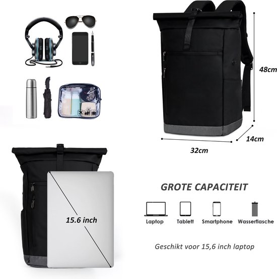 TAN.TOMI Laptoptas - Rugzak - 17 inch geschikt voor Laptops en Tablets ...