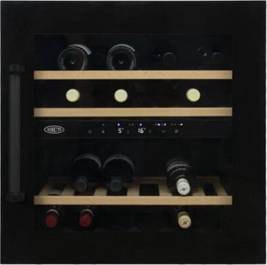 Boretti MLWC60ZW Wijnklimaatkast inbouw 60cm, 2 zones, 28 flessen, ZW | bol